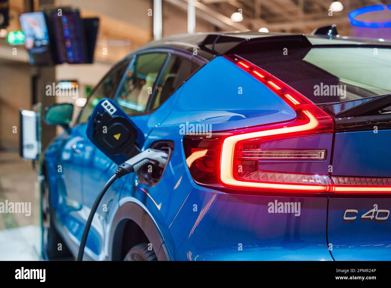 View of Blue Recharge Volvo C40. Brand new electric car Stock Photo - Alamy
