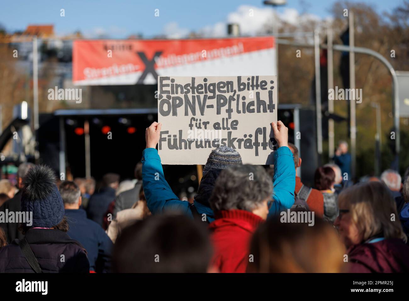 Stuttgart, Germany. 14th Apr, 2023. At the kick-off rally, a ...