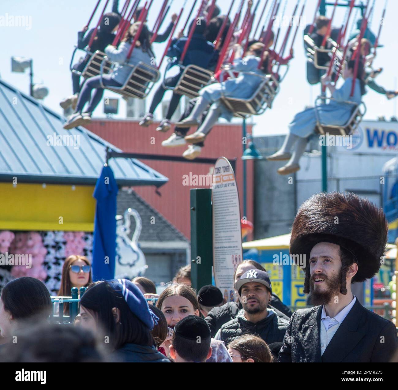 An orthodox Jewish man at Luna Park in Coney Island, NY Stock Photo - Alamy
