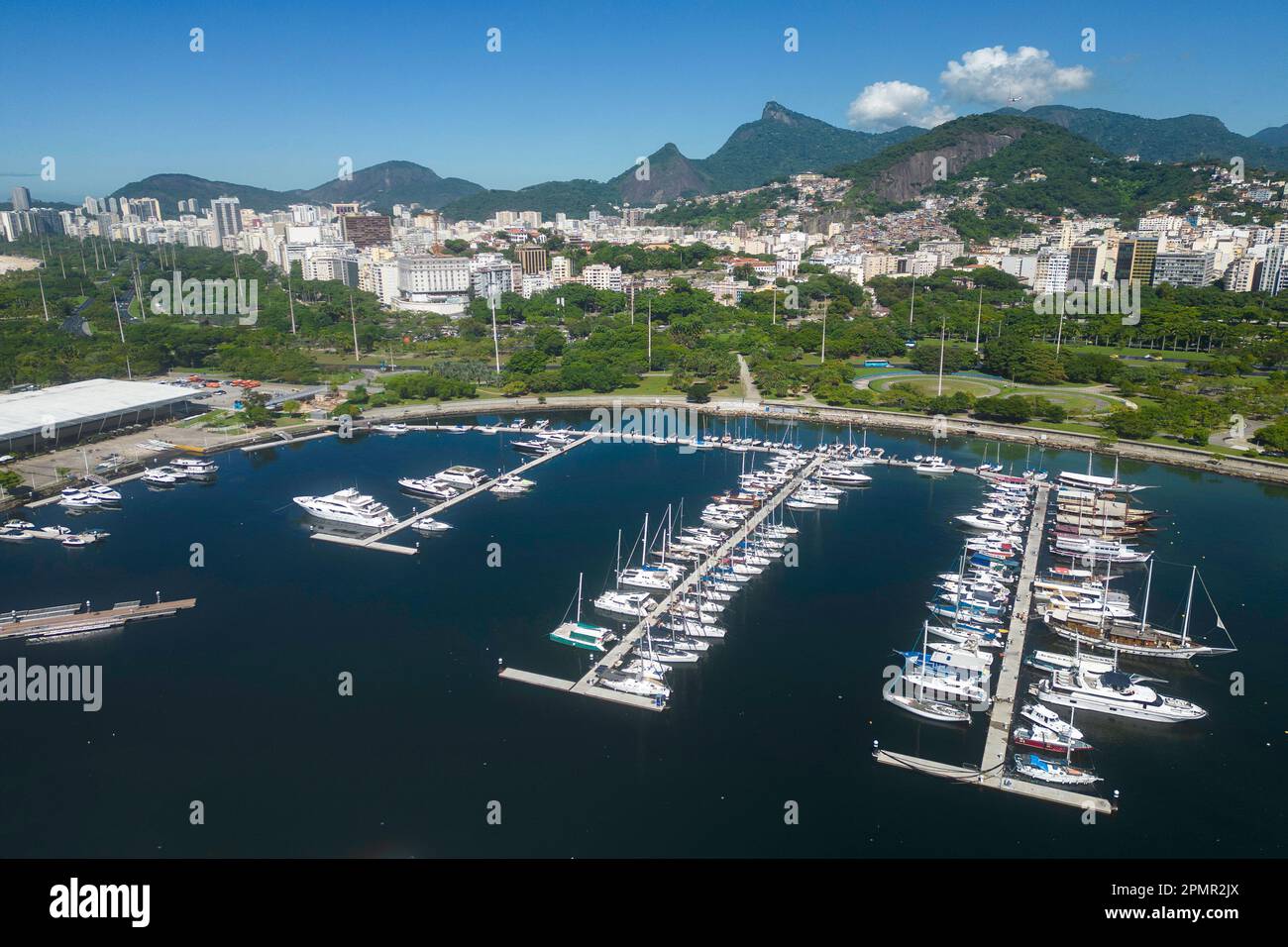 Aerial View of Marina da Gloria With Ships and Yachts in Guanabara Bay ...