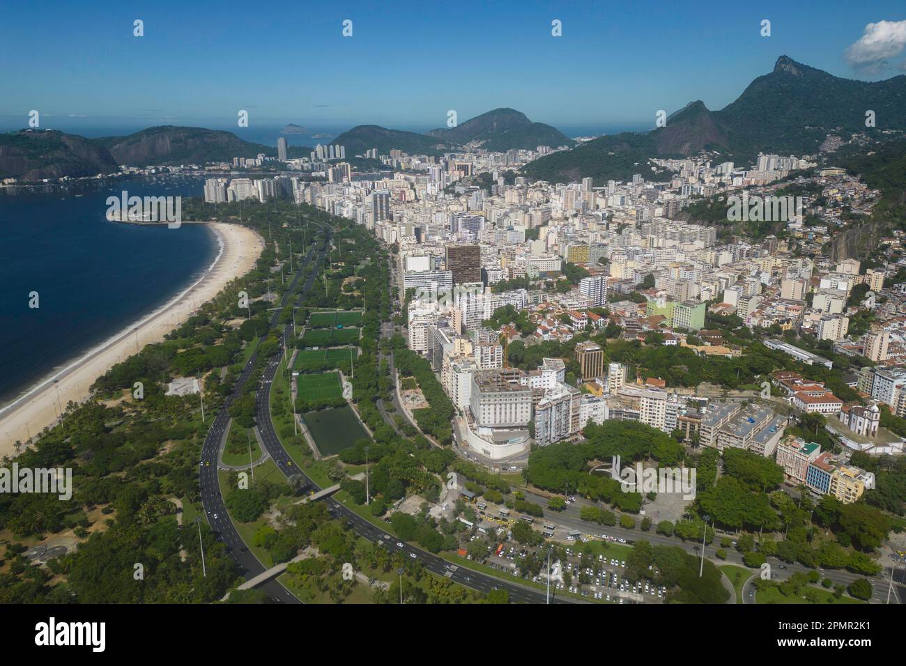 View of Gloria District Buildings and Corcovado Mountain in the Horizon ...