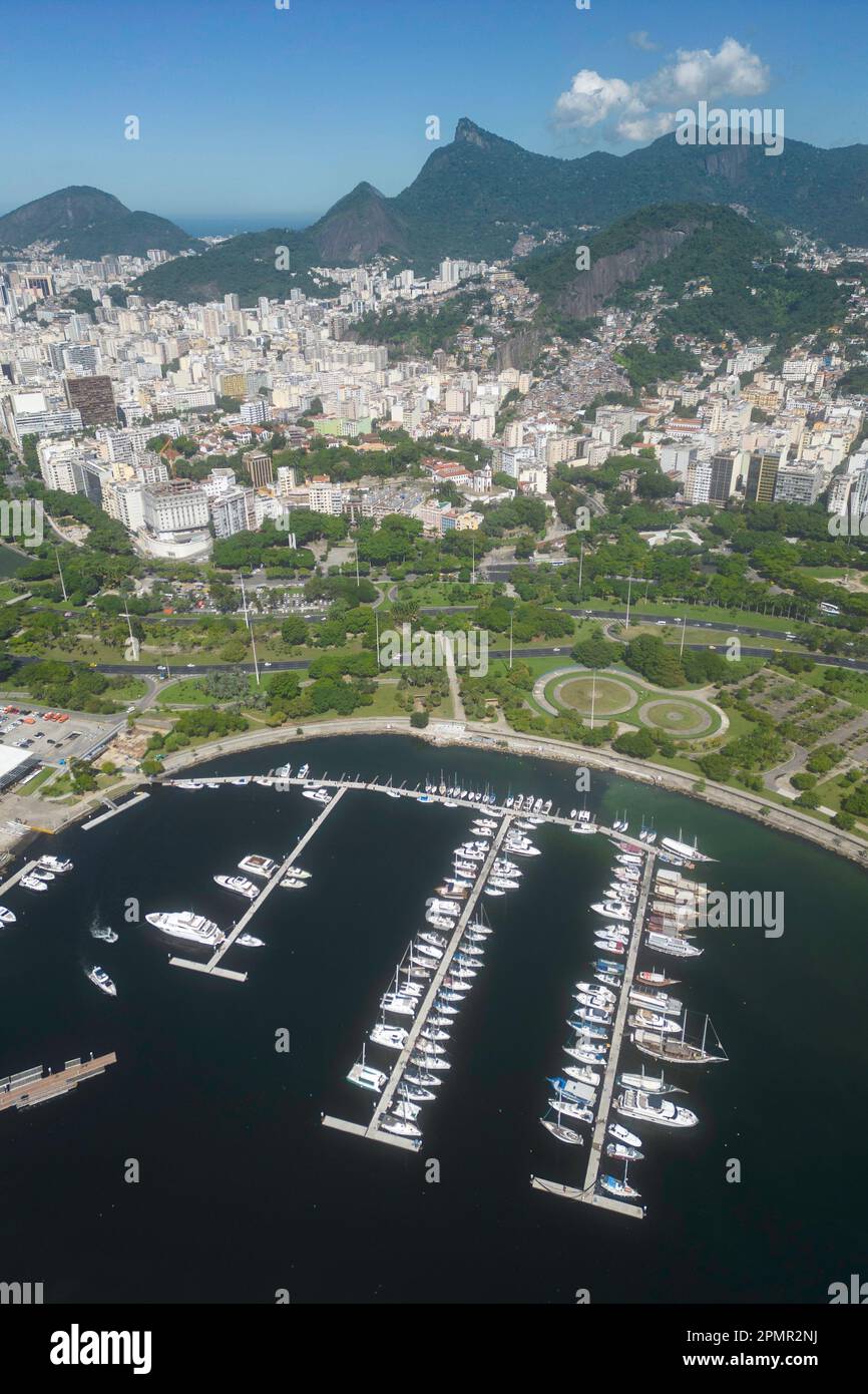 Aerial View of Marina da Gloria With Ships and Yachts in Guanabara Bay ...