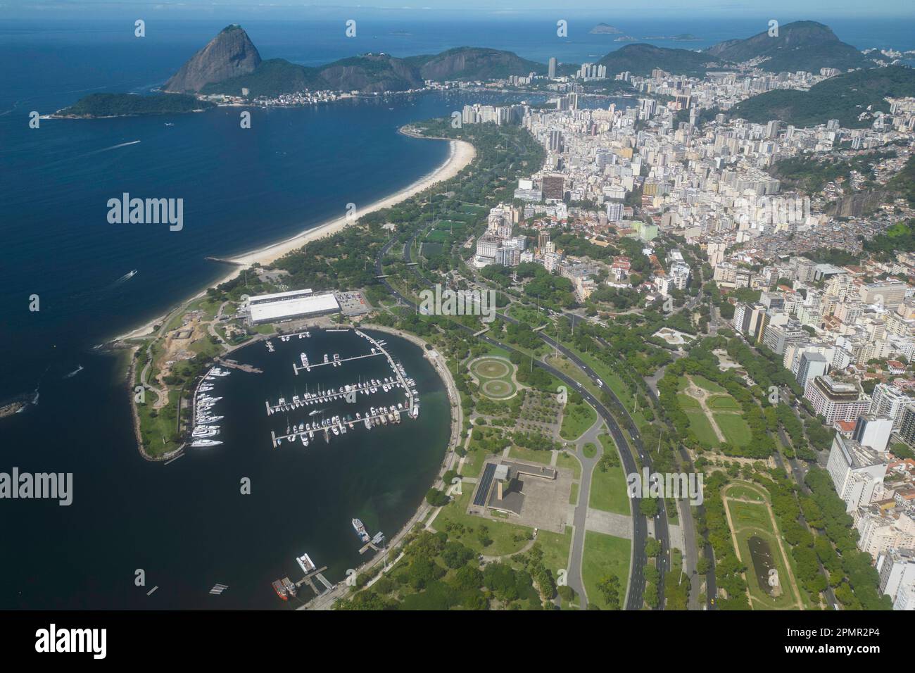 Aerial View of Marina da Gloria With Ships and Yachts in Guanabara Bay ...