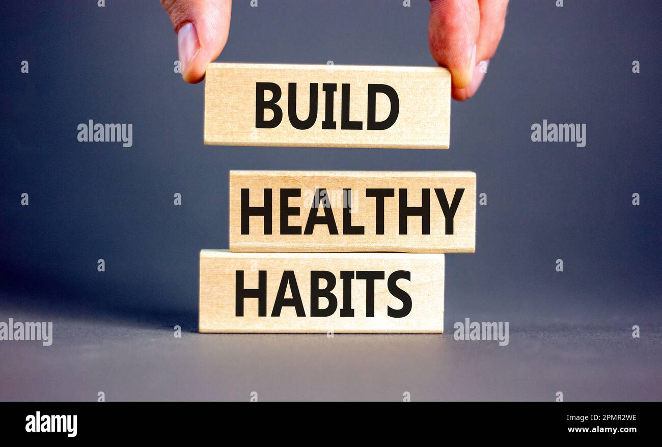 Motivation and Build healthy habits symbol. Concept words Build healthy ...