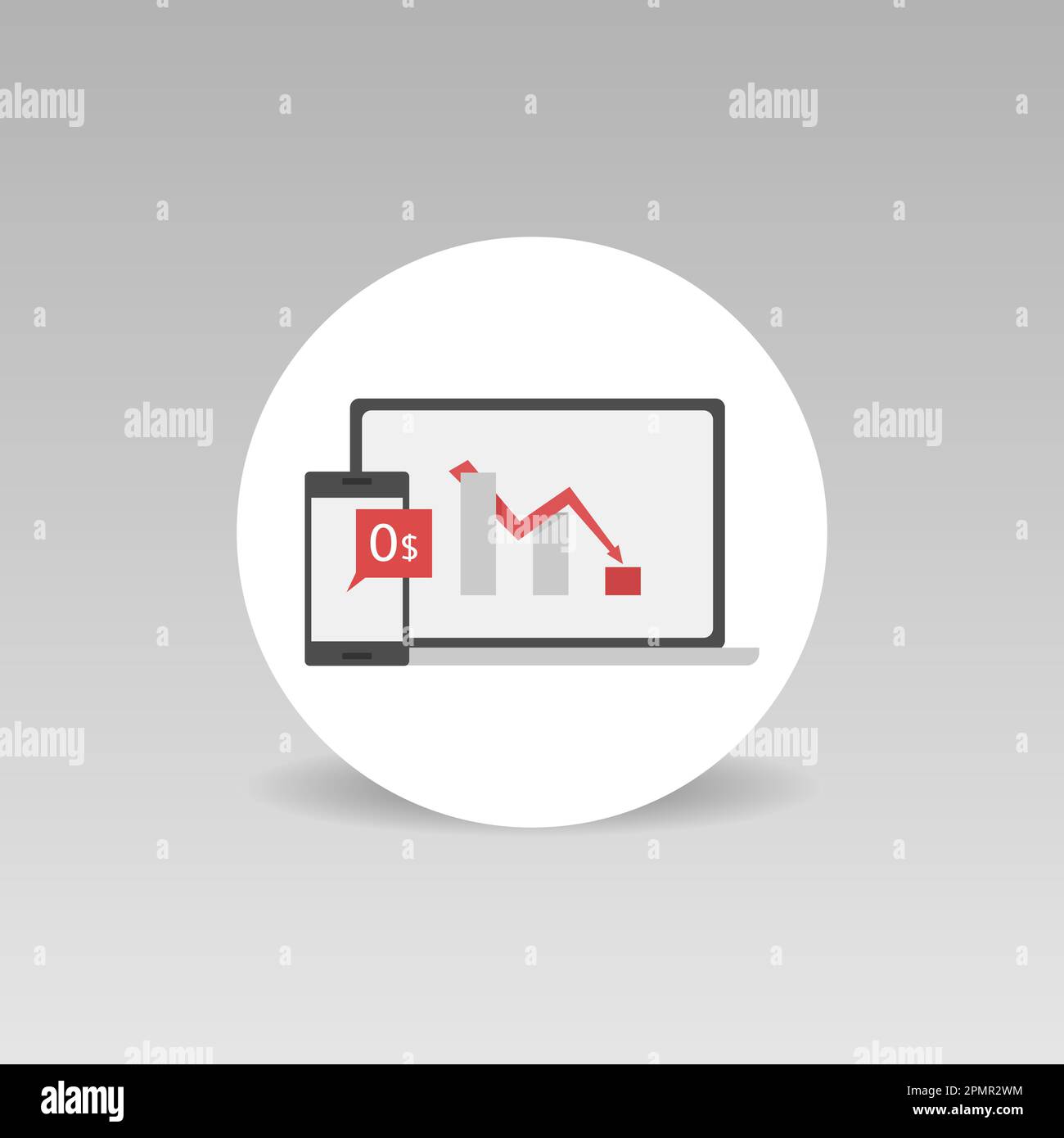Financial Crisis concept vector icon. Round sign Stock Vector Image ...