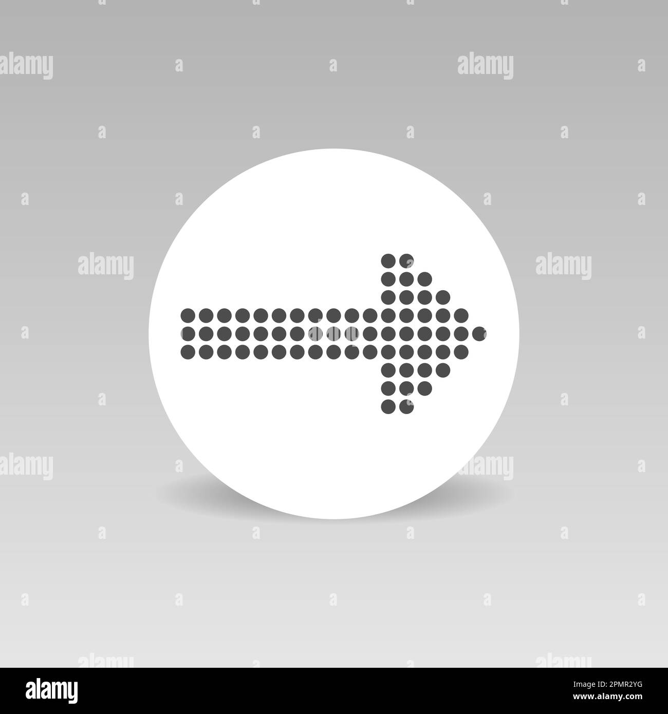 Dot Arrow Vector Icon Direction Cursor Round Sign Stock Vector Image