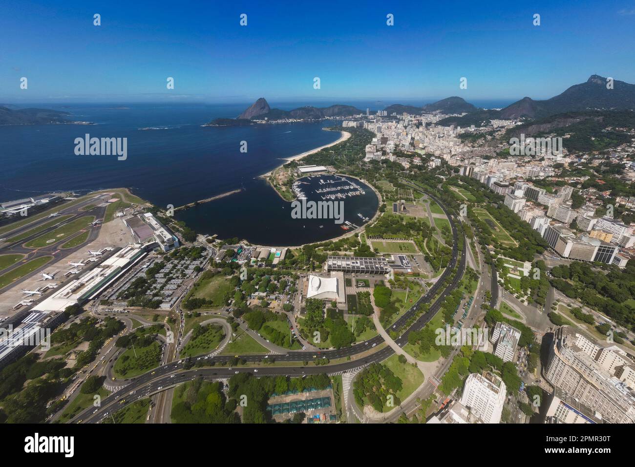 Aerial View of Marina da Gloria With Ships and Yachts in Guanabara Bay ...