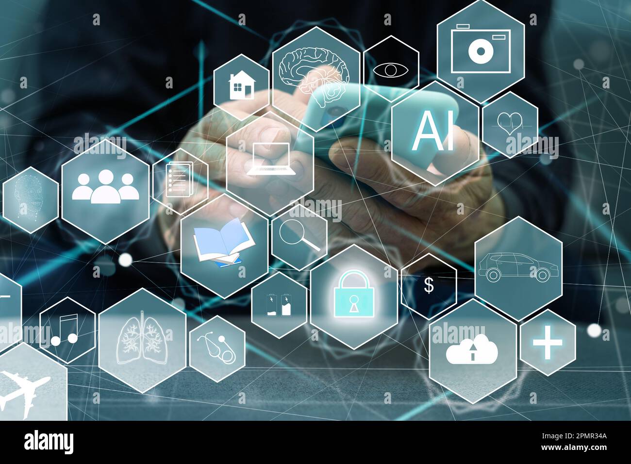 artificial intelligence and communication, ai technology Stock Photo ...