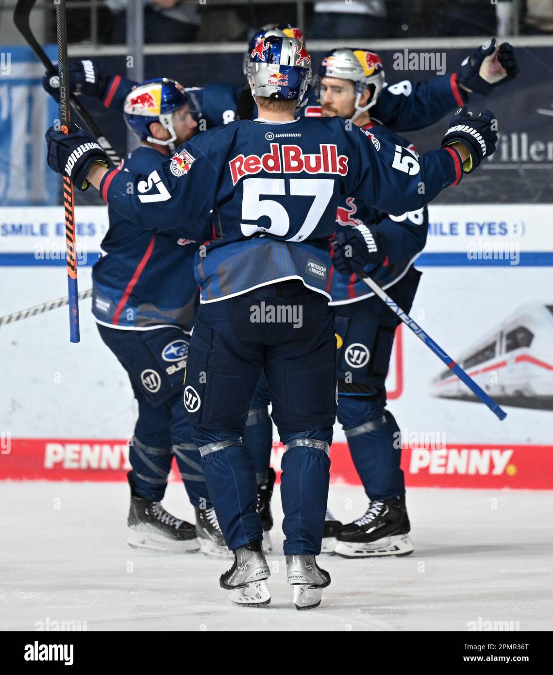 Munich, Germany. 14th Apr, 2023. Ice hockey: DEL, EHC Red Bull München ...