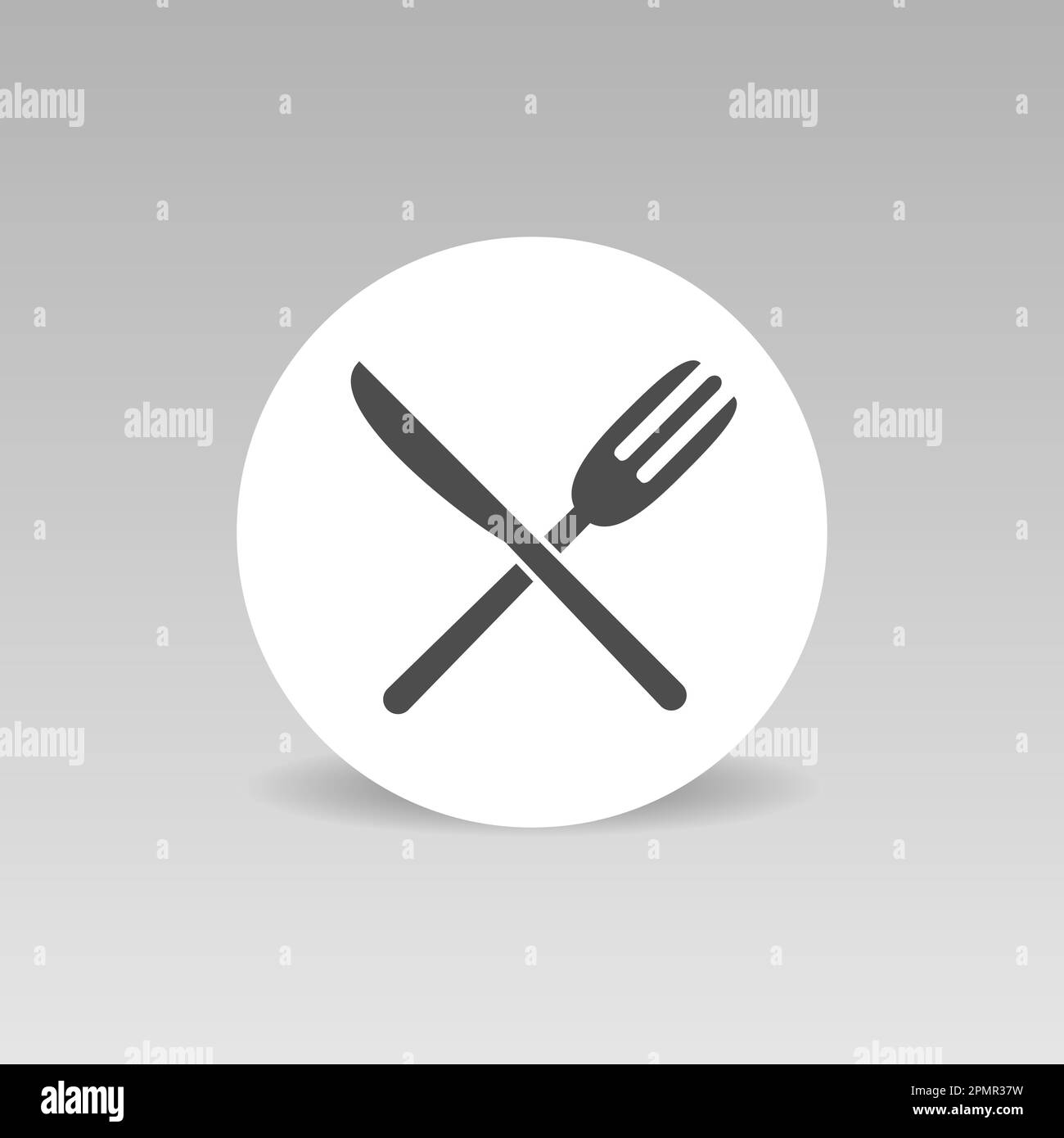 Knife and fork crossed vector icon. Round sign Stock Vector Image & Art - Alamy