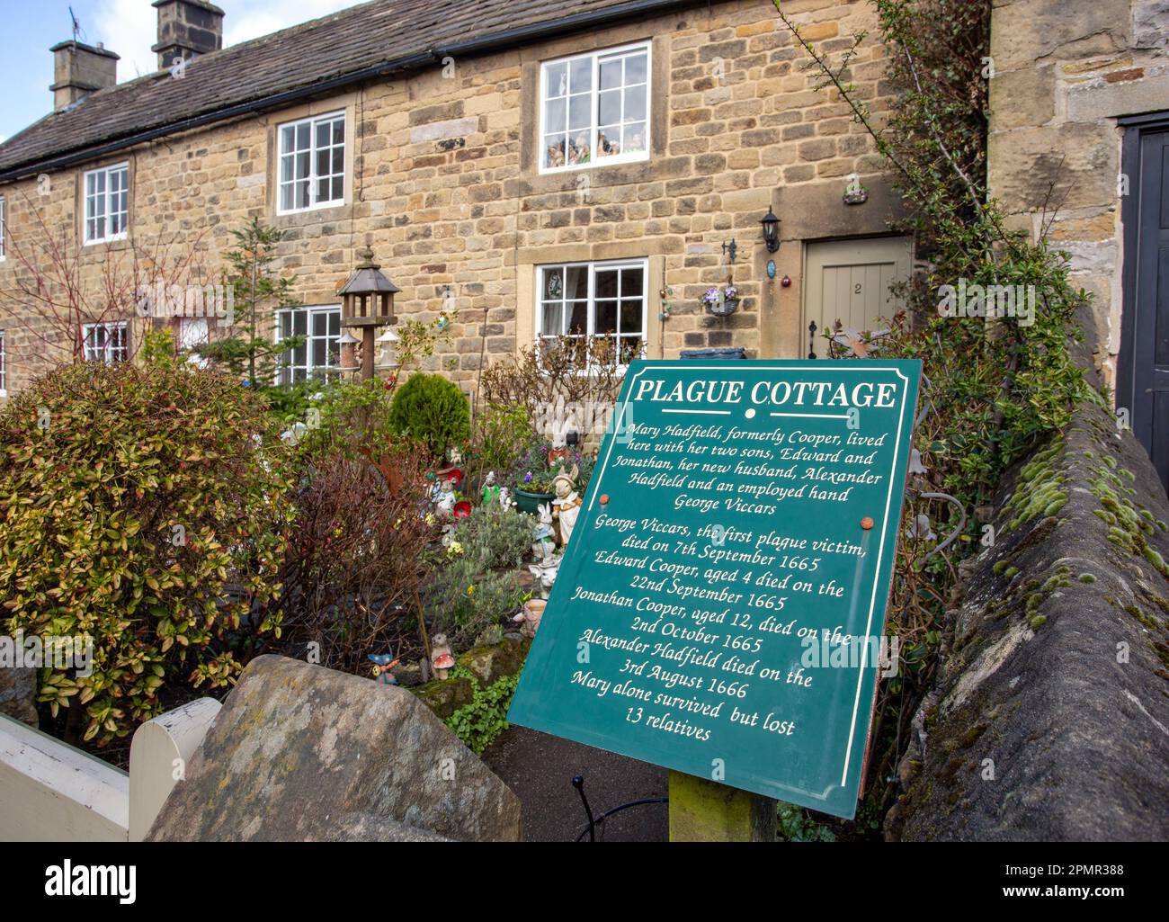 The plague cottages in the Derbyshire Peak District village of Eyam ...