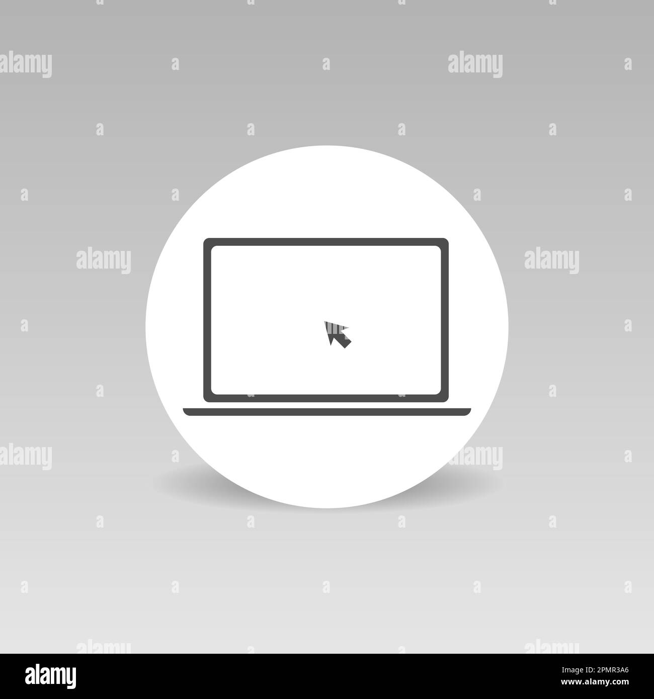 Laptop vector icon Portable personal computer. Round sign Stock Vector ...