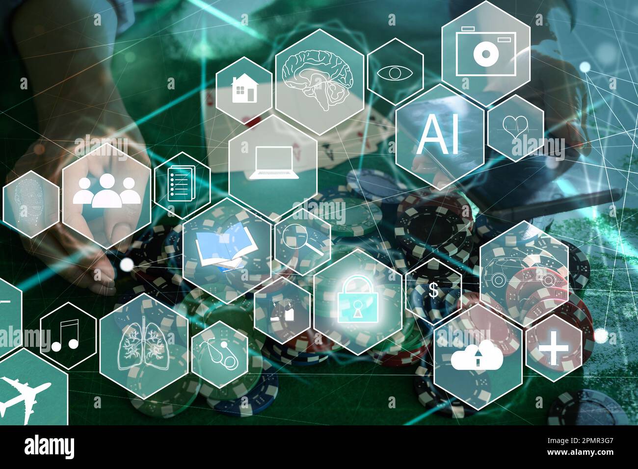 AI, Artificial intelligence, machine learning, neural networks and modern technologies concepts ...