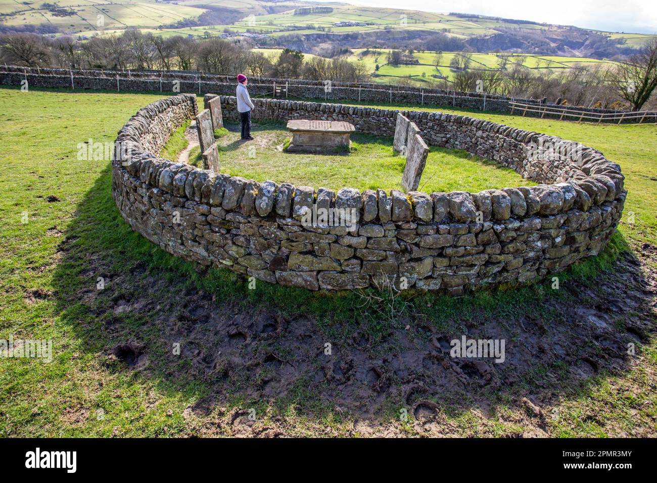 The Riley graves and tomb enclosed by a stone wall, the graves of the ...