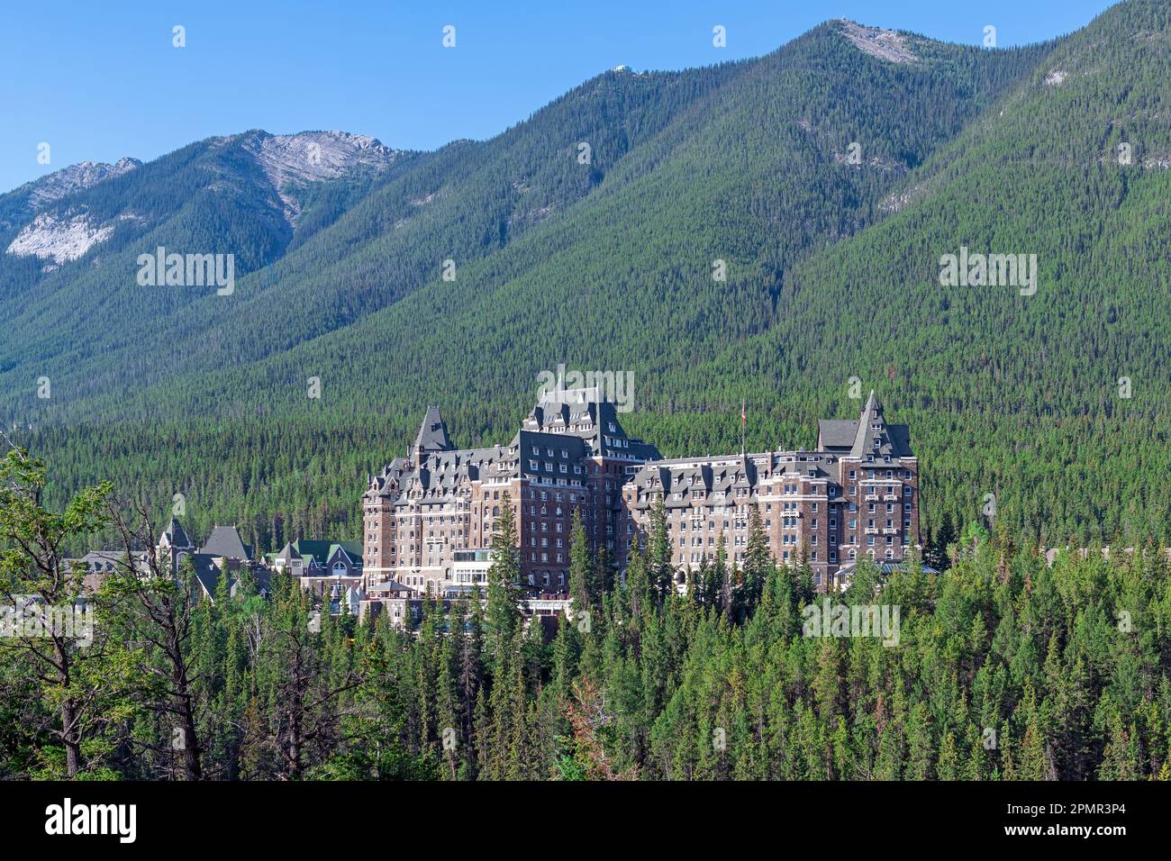 Banff Springs Hotel facade, Banff national park, Alberta, Canada Stock ...