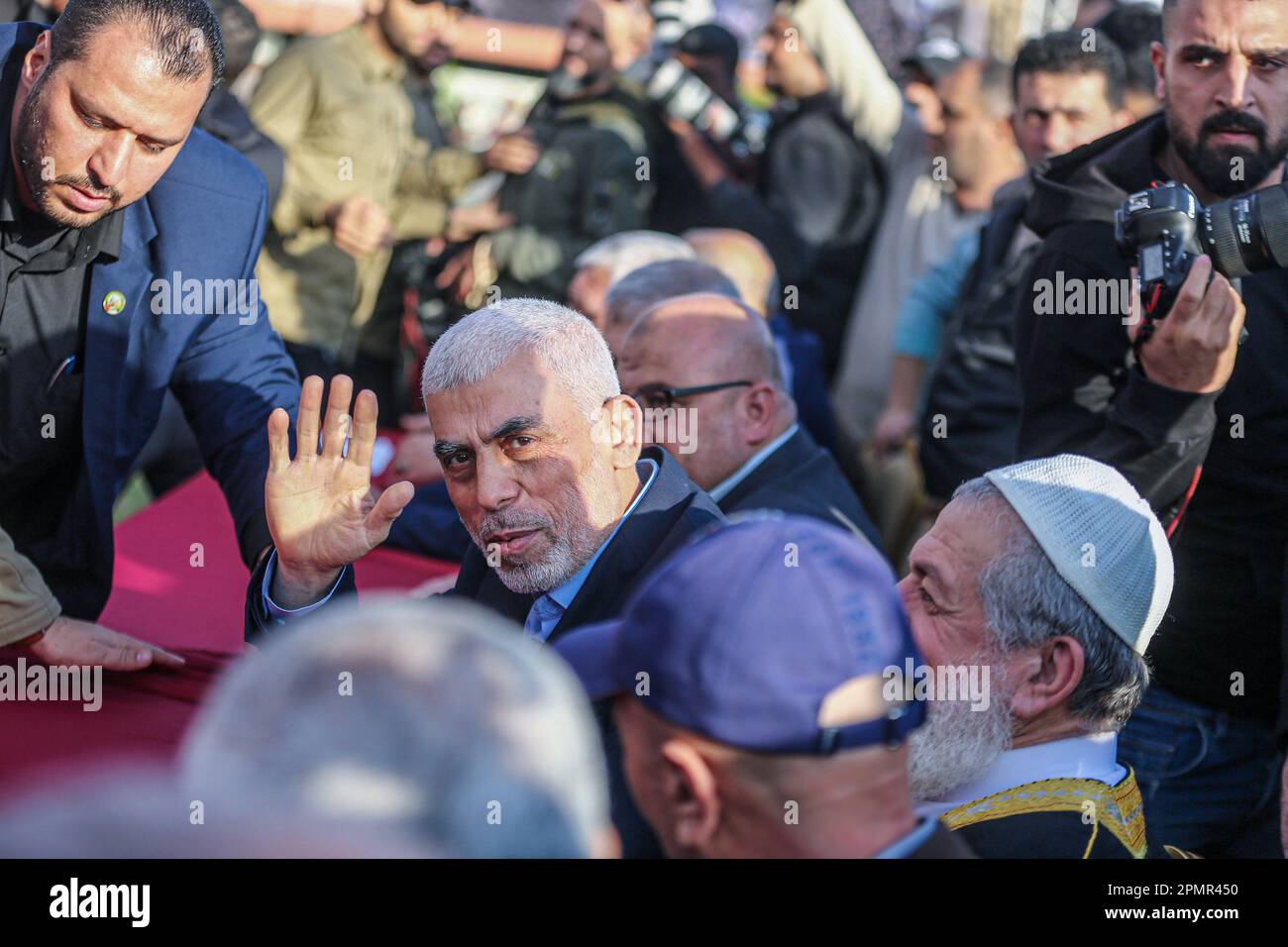 Gaza City, Palestinian Territories. 14th Apr, 2023. Yahia al-Sinwar ...