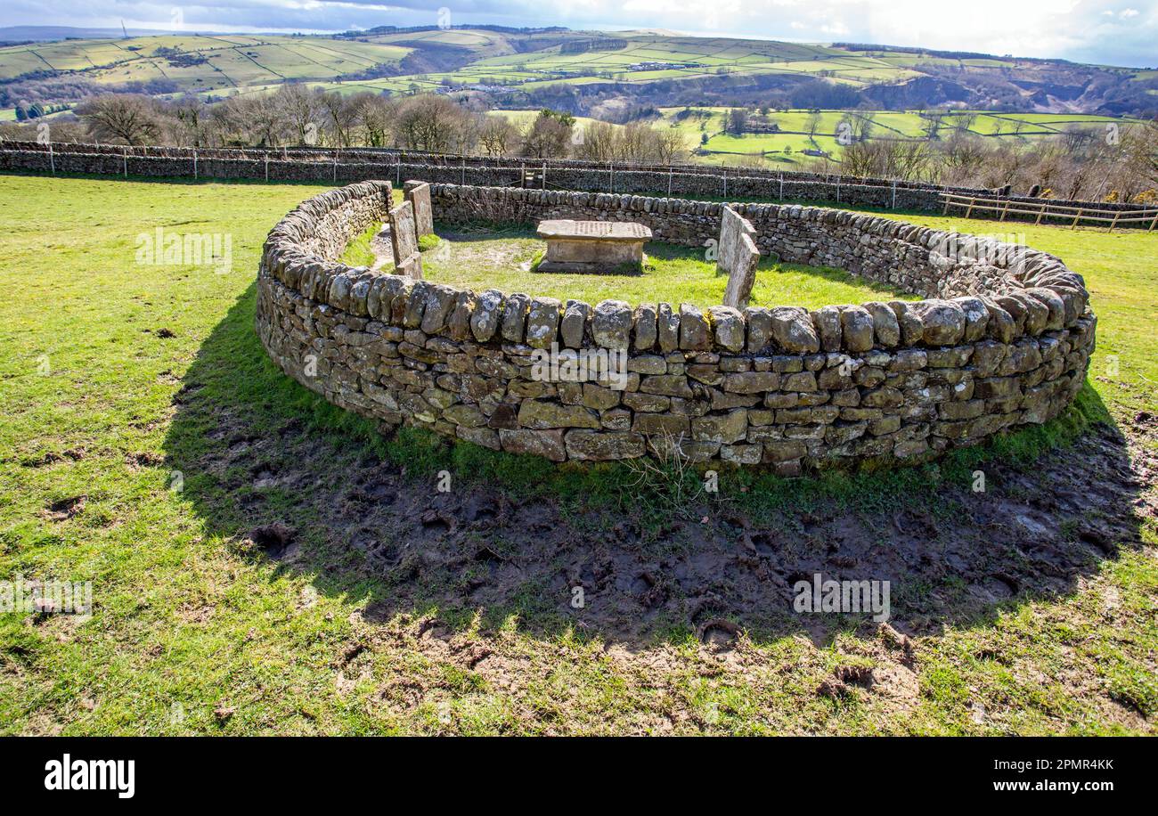 The Riley graves and tomb enclosed by a stone wall, the graves of the ...