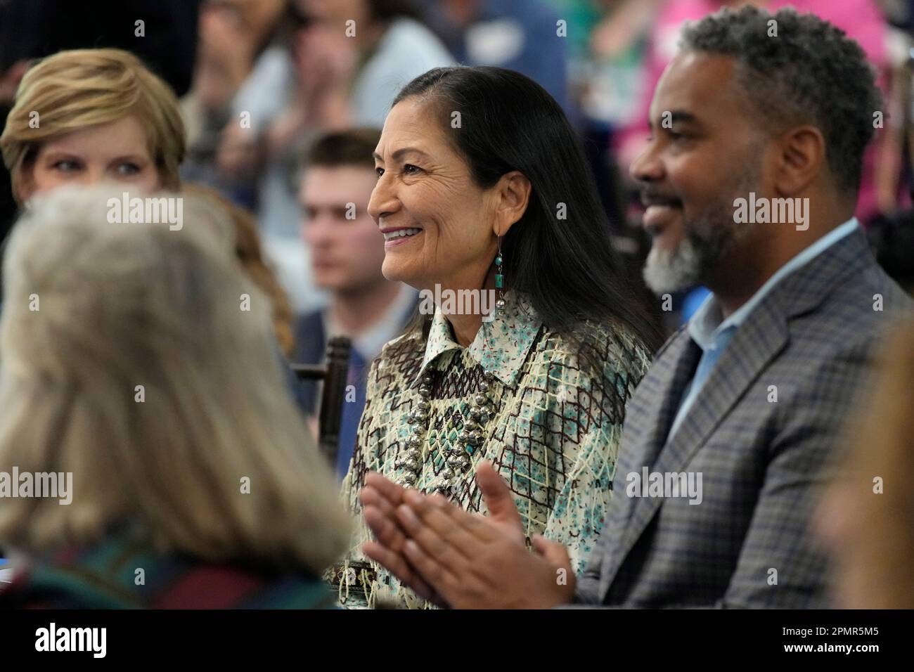 Interior Secretary Deb Haaland attends an event to celebrate the ...