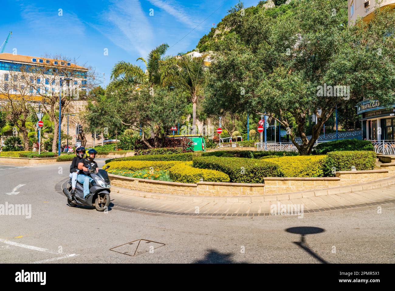 GIBRALTAR, UK - MARCH 11, 2023: Street view in Gibraltar town ...