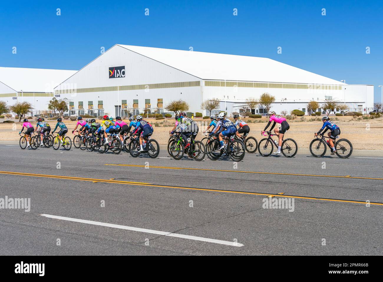 Victorville, CA, USA – March 25, 2023: Large group of women in a road ...