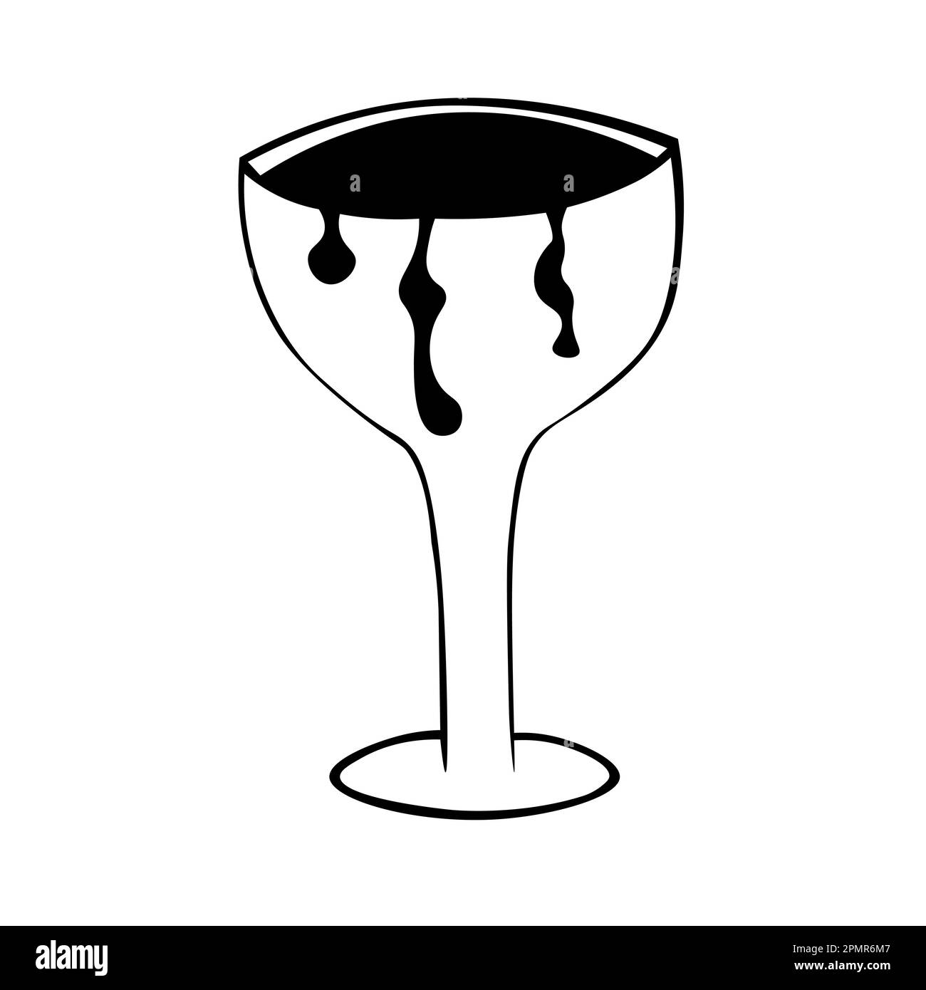 Vector illustration of a hand drawn cup for a ritual. Doodle vector ...