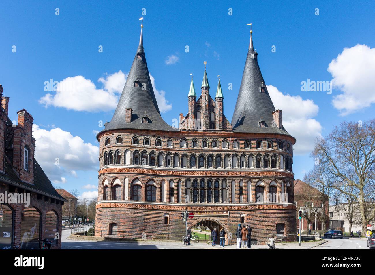 15th century Holstentor (Holsten Gate), Holstentorplatz, Lübeck ...