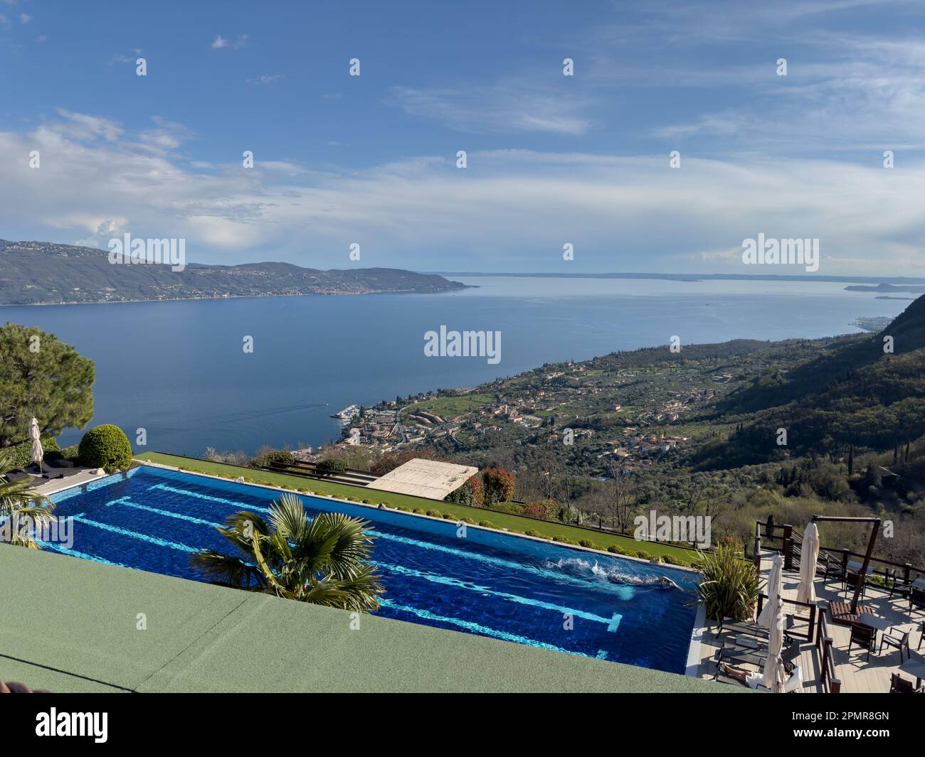 a beautiful view of the lake from the "Infinity pool Stock Photo - Alamy