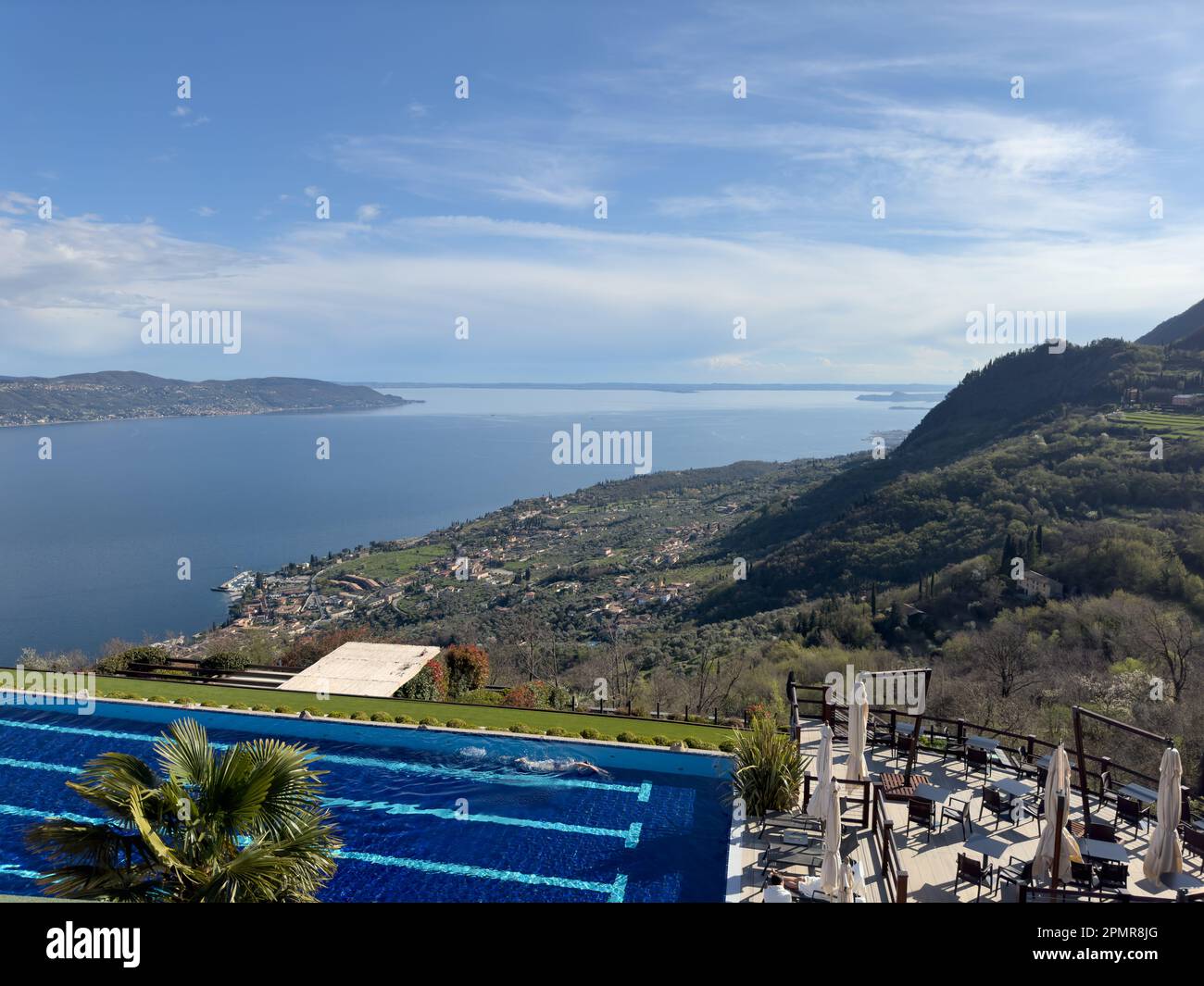 a beautiful view of the lake from the "Infinity pool Stock Photo - Alamy