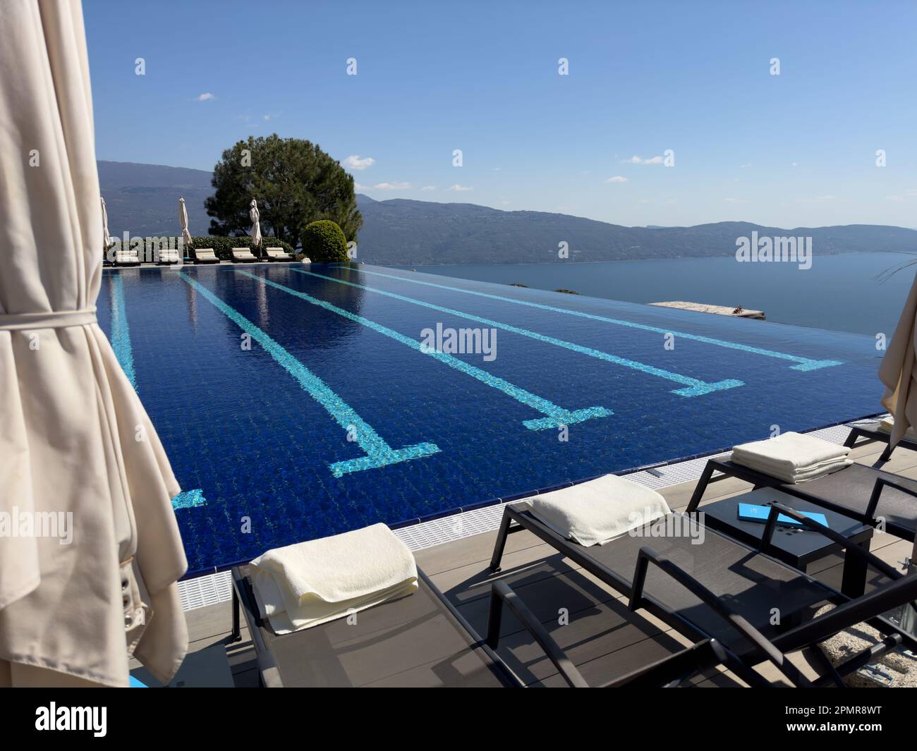 a beautiful view of the lake from the "Infinity pool Stock Photo - Alamy