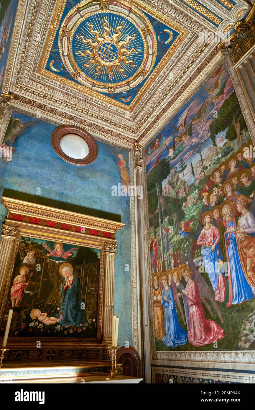 Paintings in Magi chapel in Palazzo Medici Riccardi in Florence, Italy ...