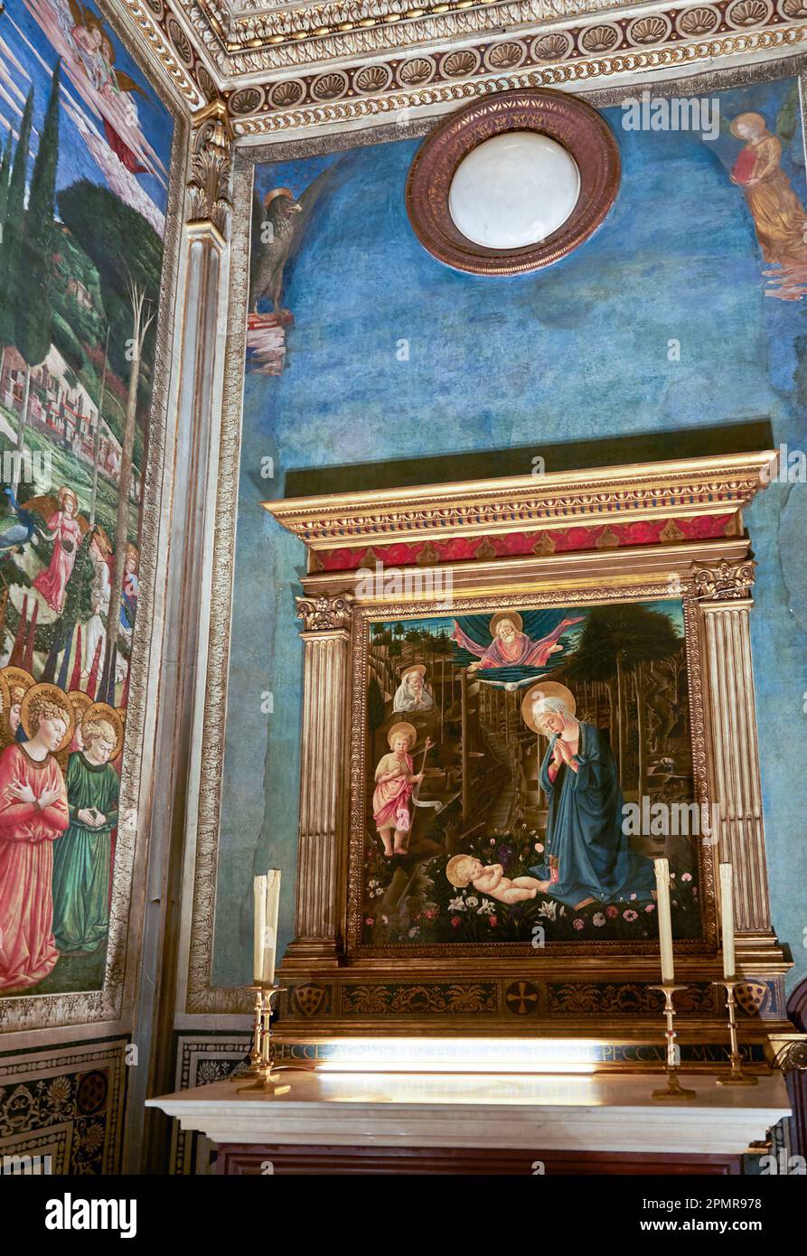Paintings in Magi chapel in Palazzo Medici Riccardi in Florence, Italy ...