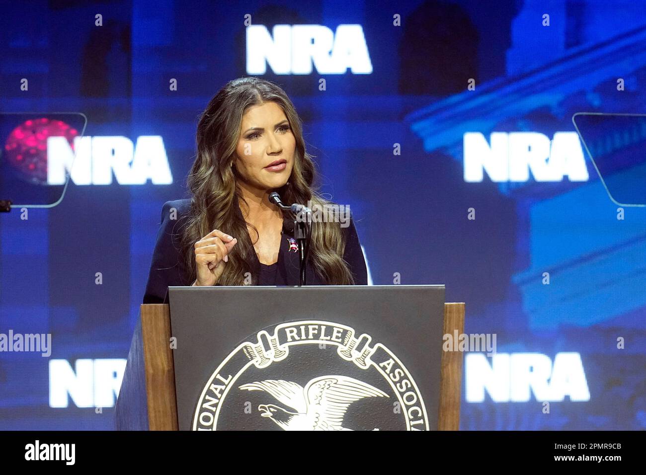 South Dakota Gov. Kristi Noem speaks at the National Rifle Association ...