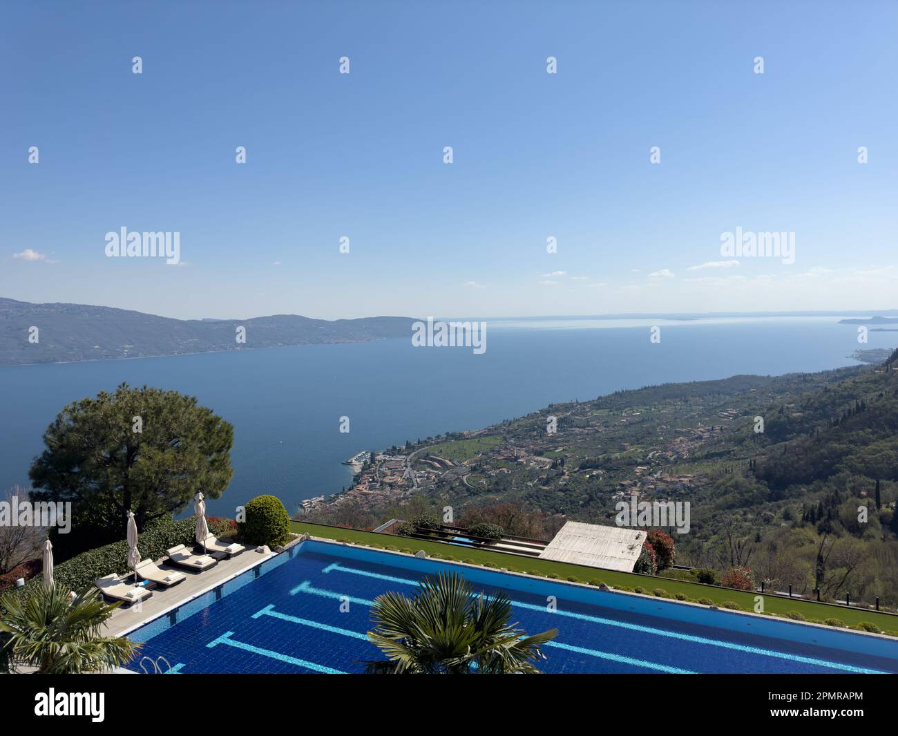 a beautiful view of the lake from the "Infinity pool Stock Photo - Alamy