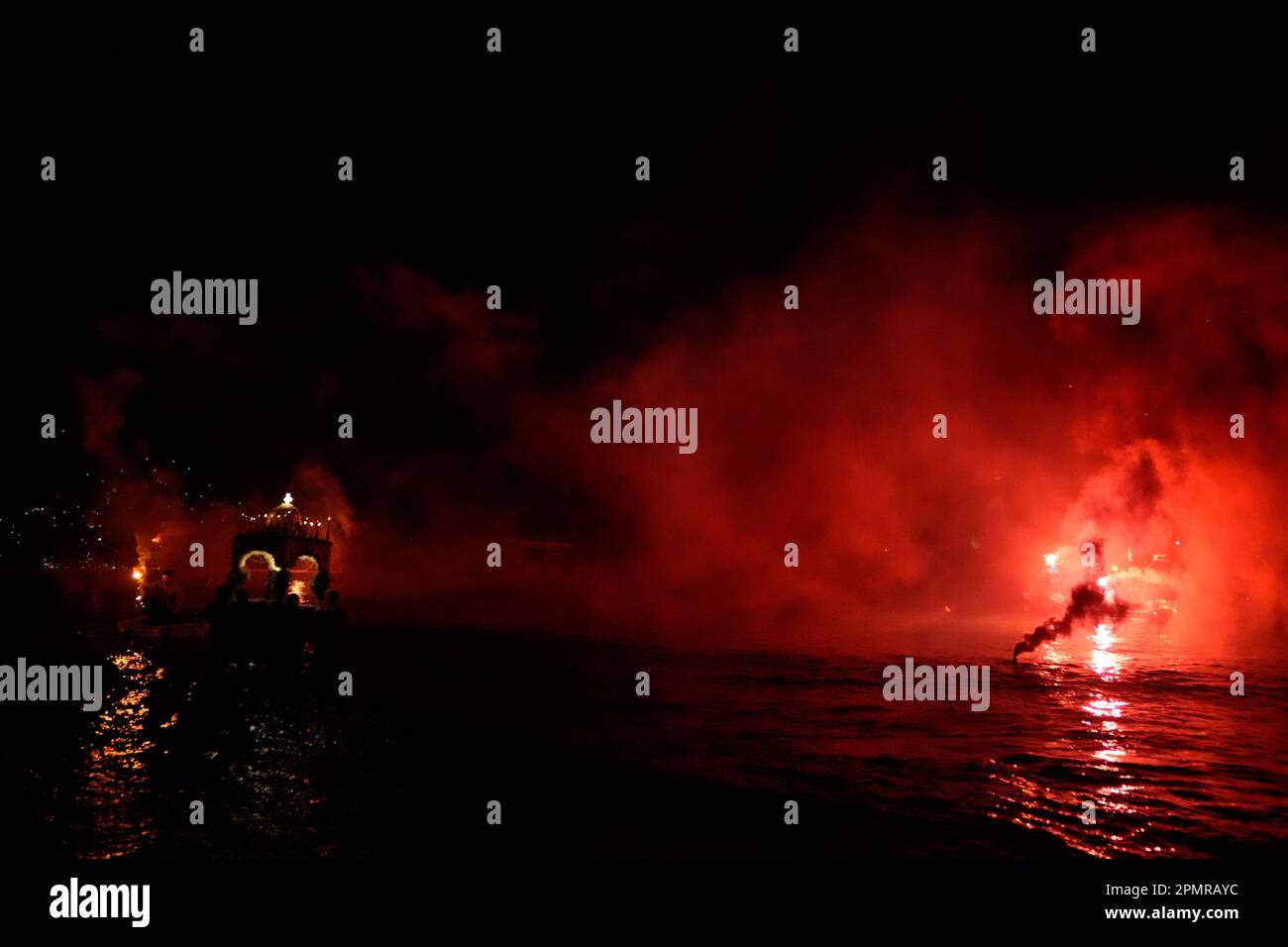 Men carry into the sea the "Epitaph", the procession of Jesus' funeral ...
