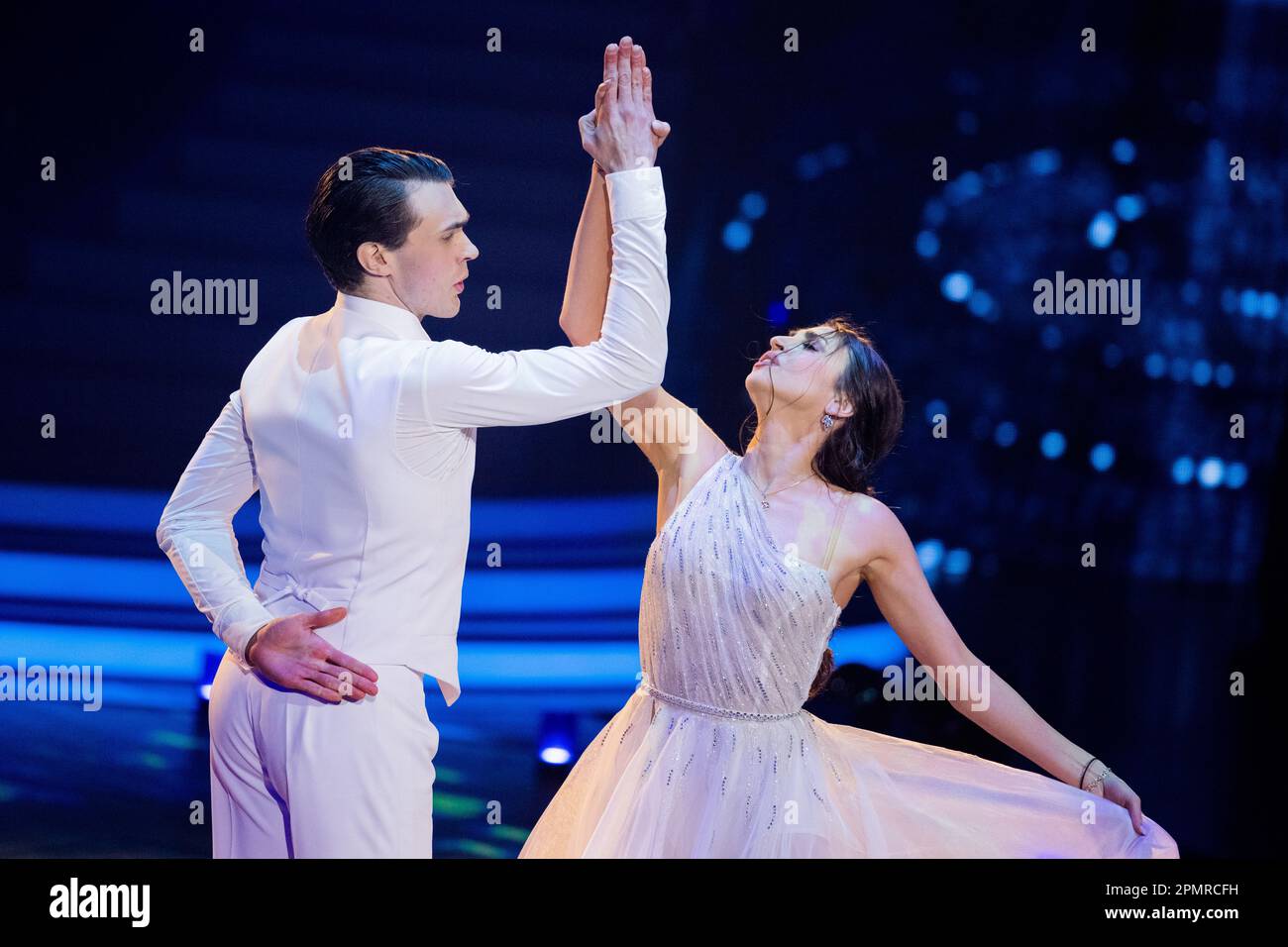 Cologne, Germany. 14th Apr, 2023. Timon Krause, mentalist, and Ekaterina Leonova, professional ...