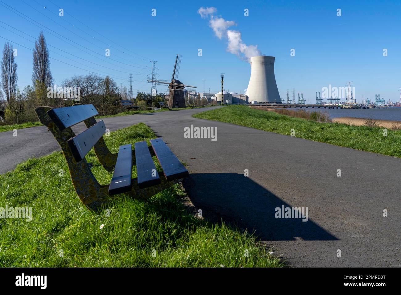 The Doel nuclear power plant, on the Scheldt River, one of two nuclear ...