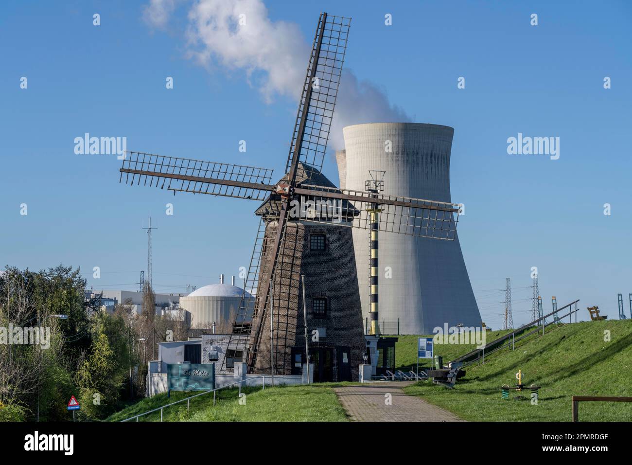 The Doel nuclear power plant, on the Scheldt River, one of two nuclear ...