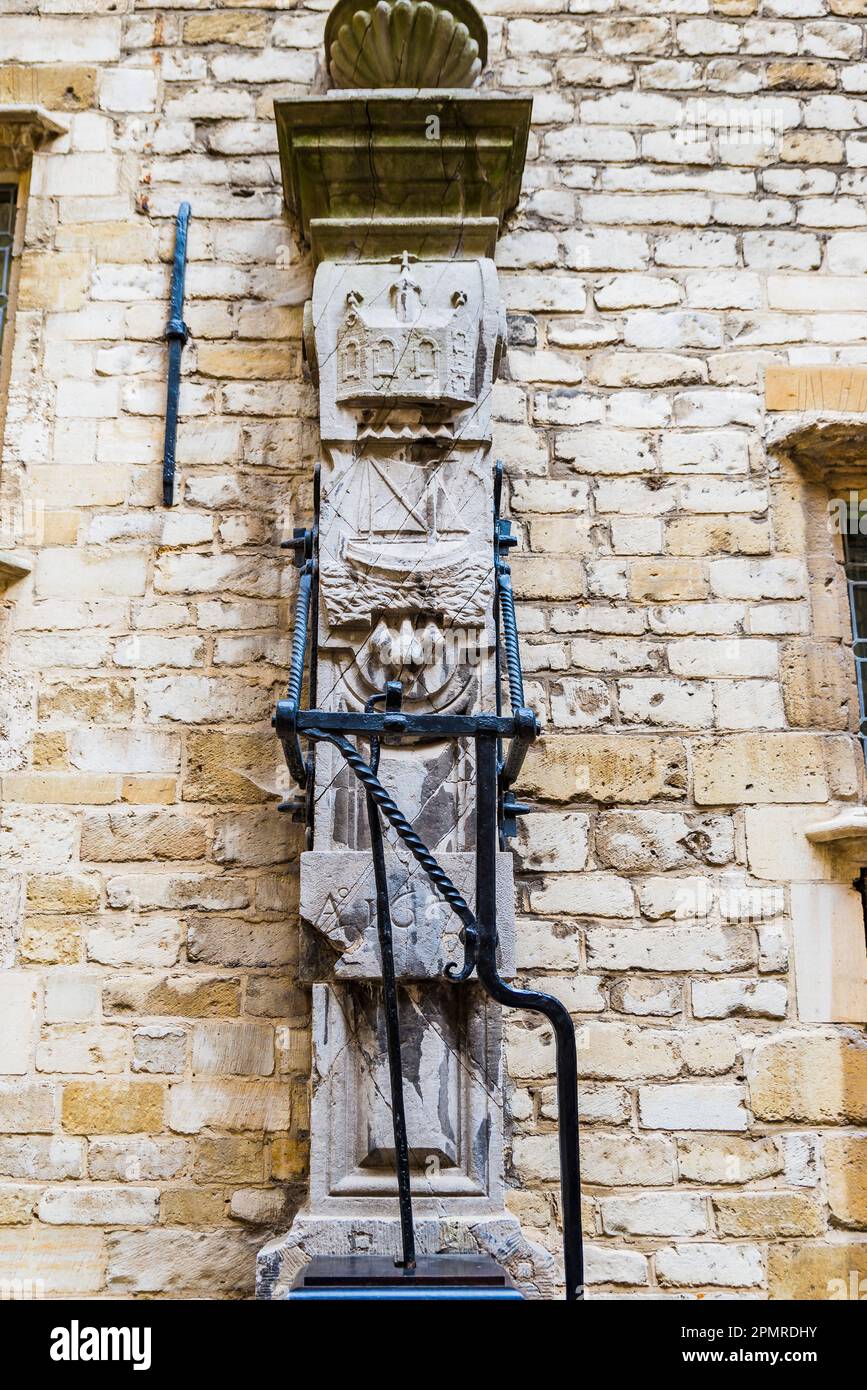 Detail of a medieval pillar. Het Steen is a medieval fortress in the ...