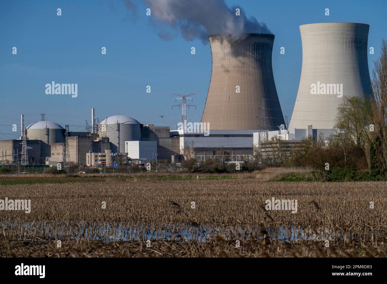 The Doel nuclear power plant, on the Scheldt River, one of two nuclear ...
