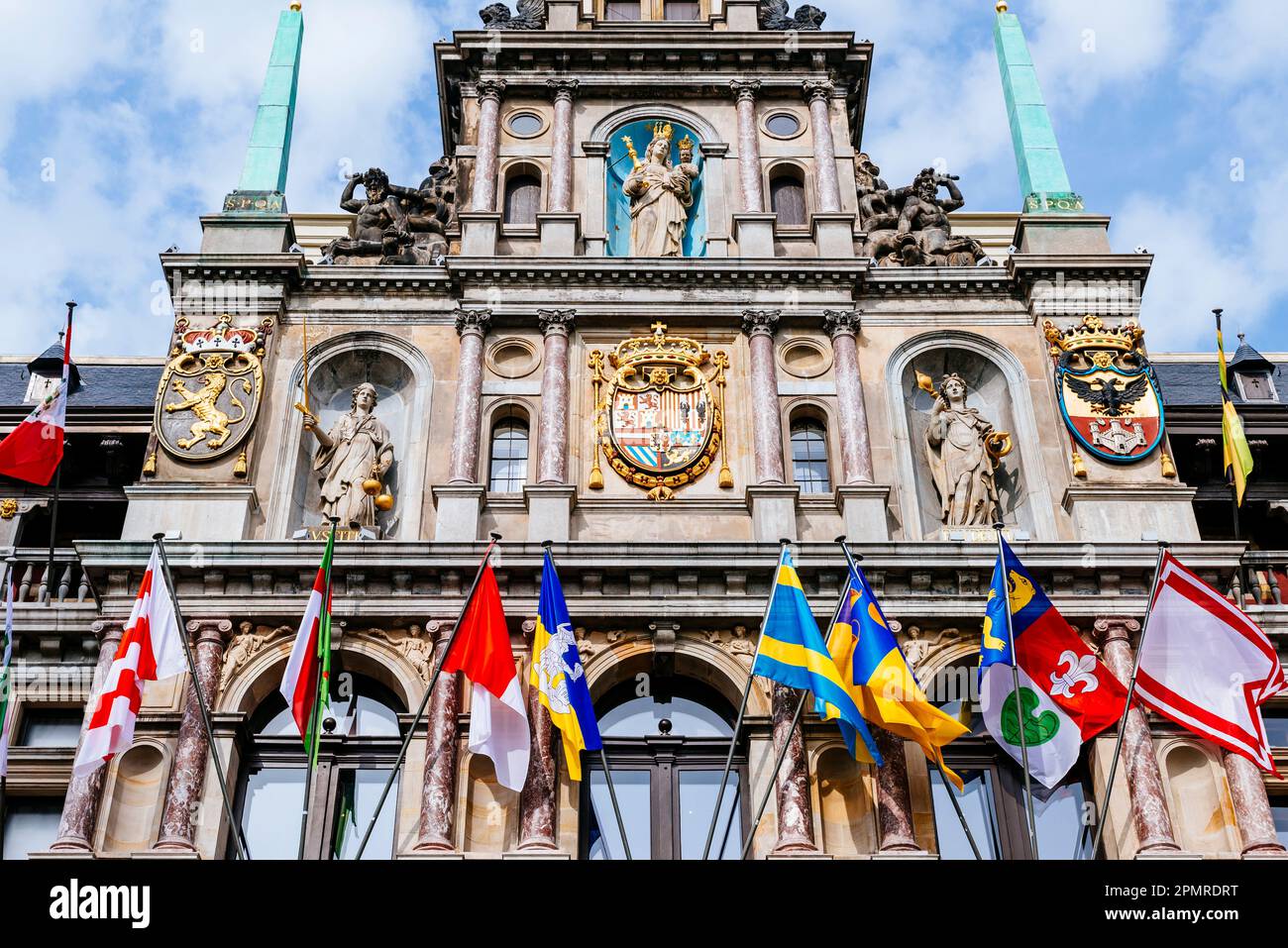 The City Hall of Antwerp, Renaissance building, stands on the western ...