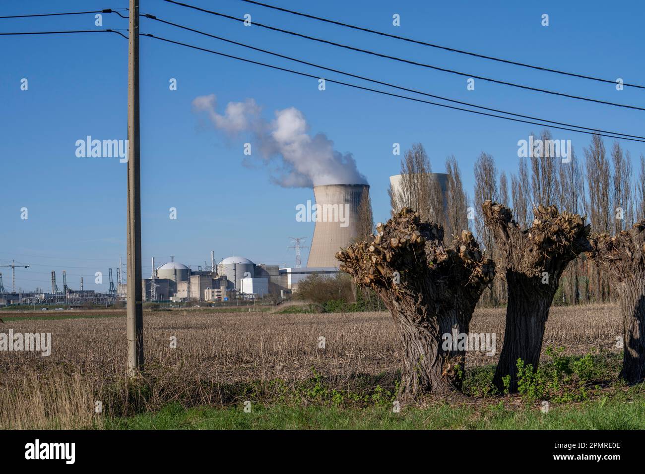 The Doel nuclear power plant, on the Scheldt River, one of two nuclear ...
