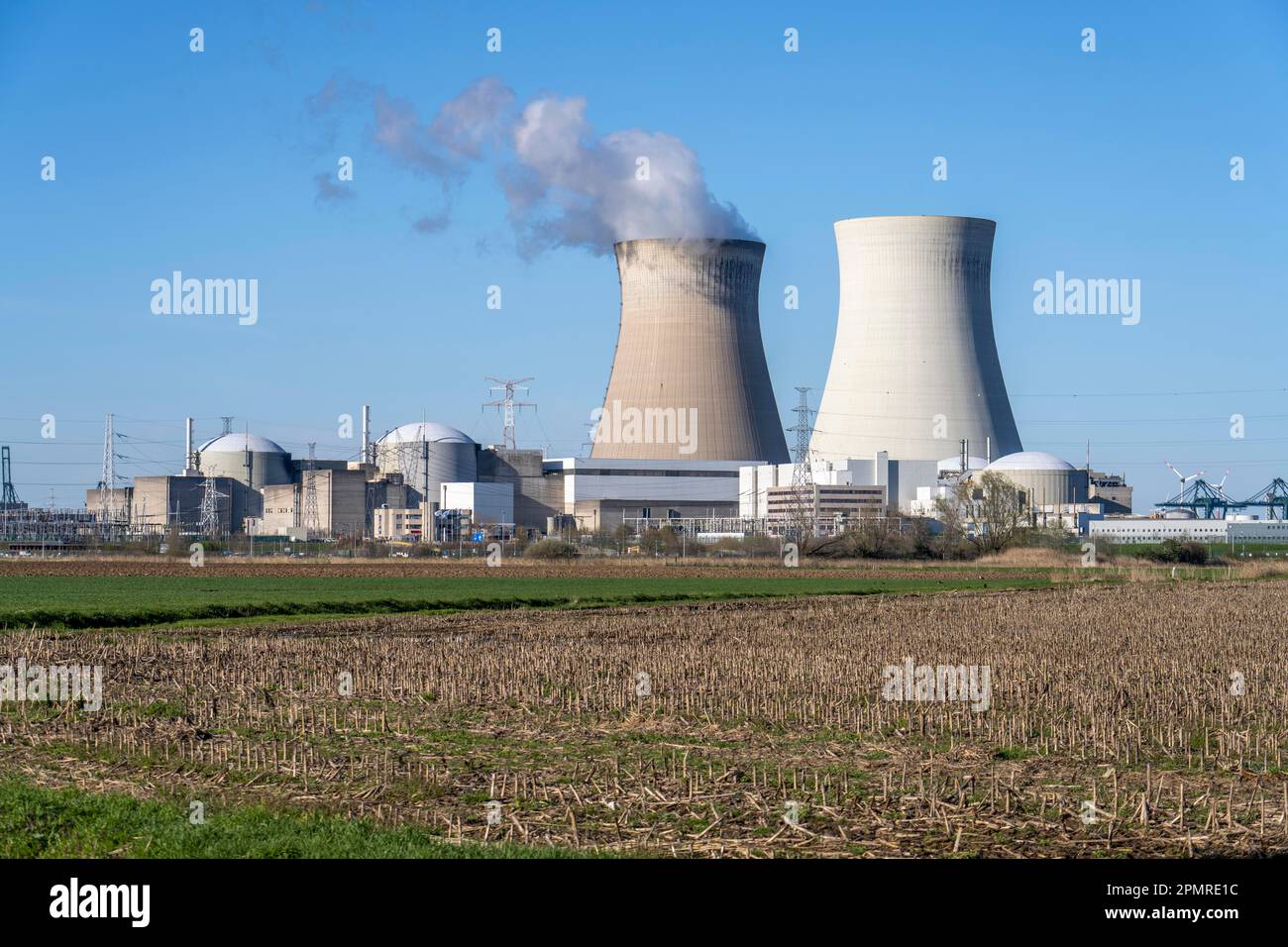 The Doel nuclear power plant, on the Scheldt River, one of two nuclear ...