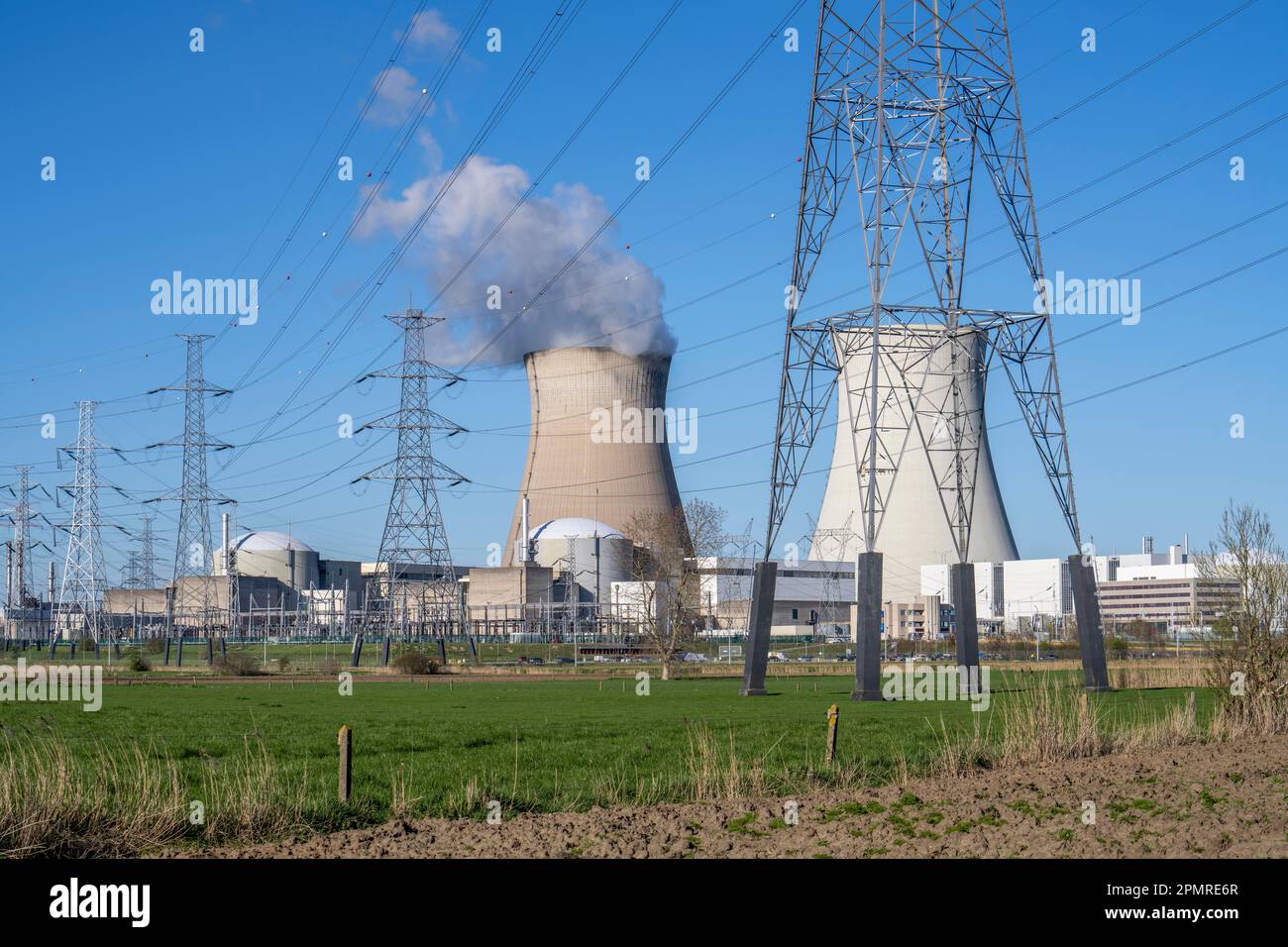 The Doel nuclear power plant, on the Scheldt River, one of two nuclear ...