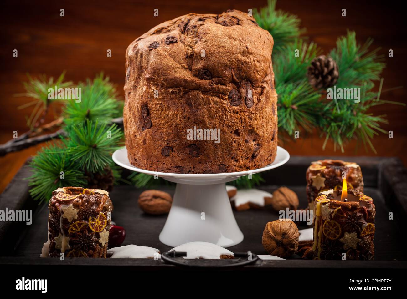 Chocolate panettone cake for Christmas - traditional Italian Christmas ...