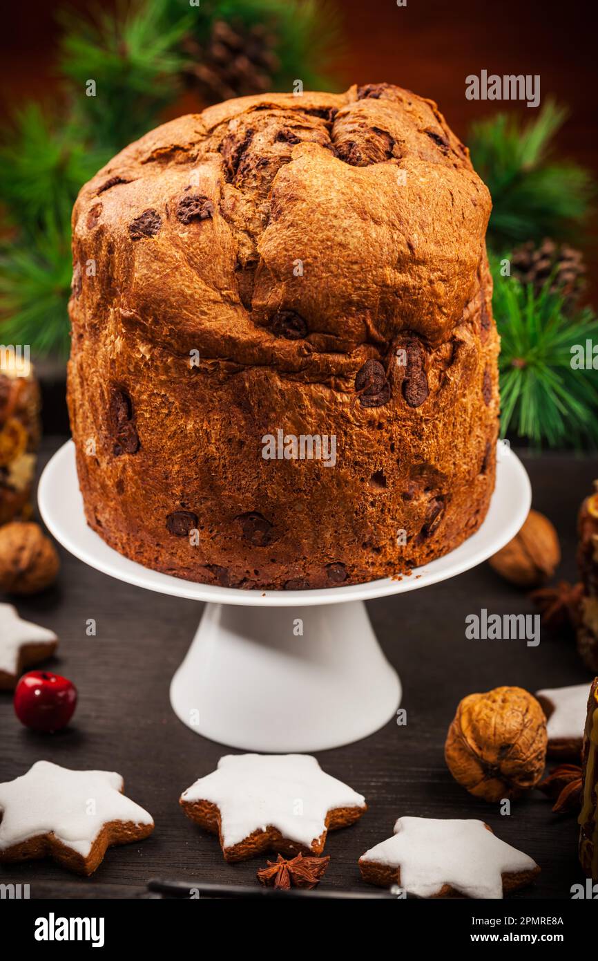 Chocolate panettone cake for Christmas - traditional Italian Christmas ...