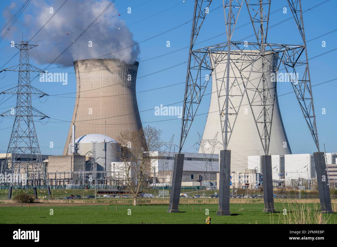 The Doel nuclear power plant, on the Scheldt River, one of two nuclear ...