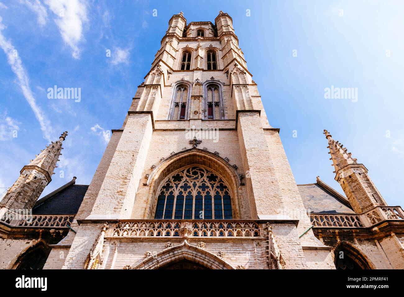 St Bavo's Cathedral Tower. Ghent, East Flanders, Flemish Region ...