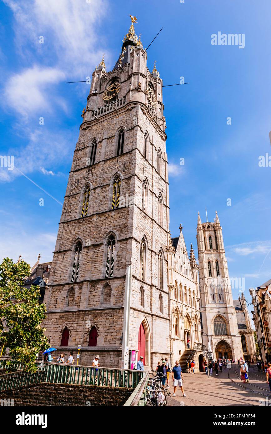 The Belfry of Ghent is one of three medieval towers that overlook the ...