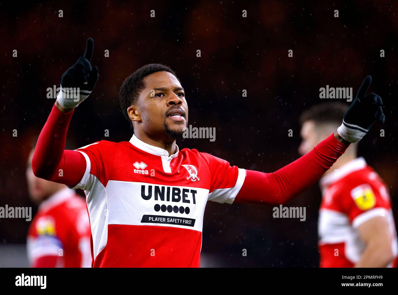 Middlesbrough's Chuba Akpom celebrates scoring their side's fifth goal ...