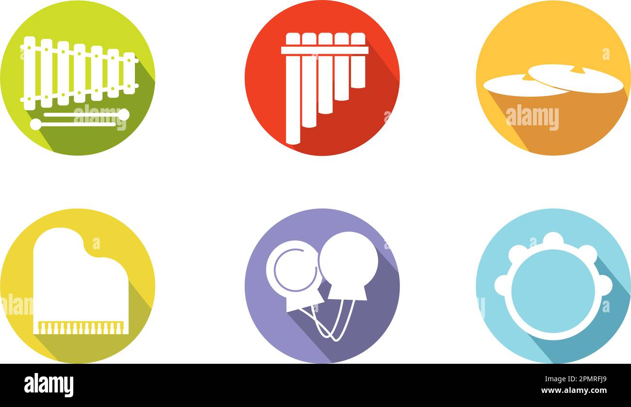 Set of different musical instrument icons Vector Stock Vector Image ...